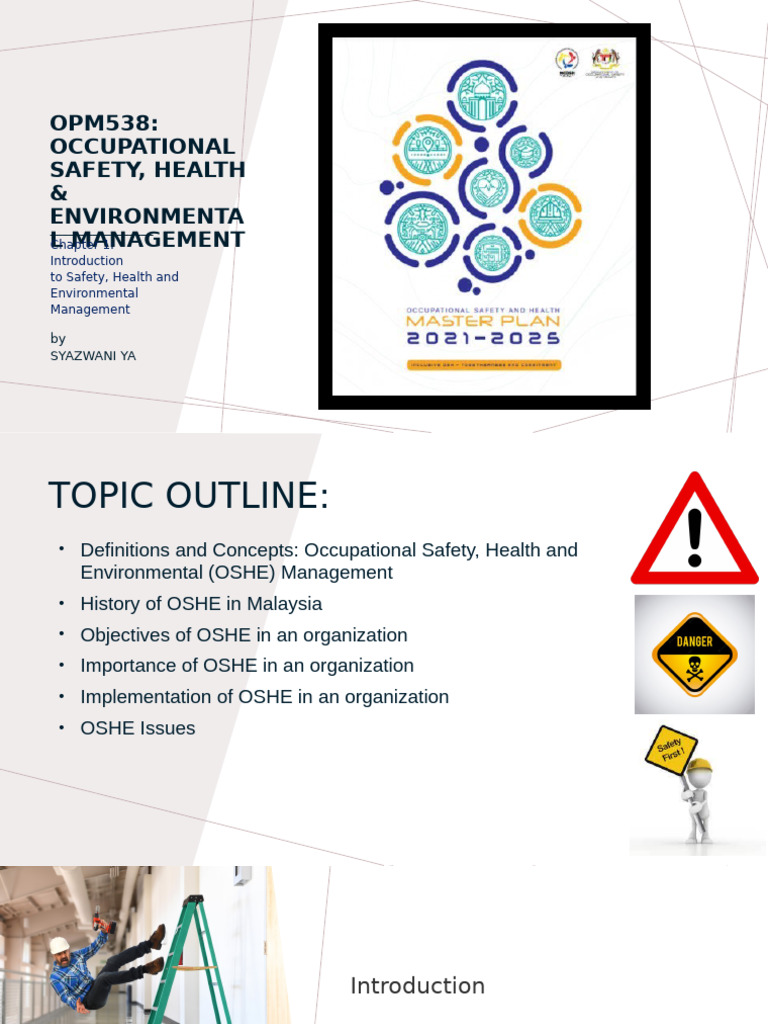 Chapter 1 - Introduction to OSHE Mgmt | PDF | Occupational Safety And Health | Safety