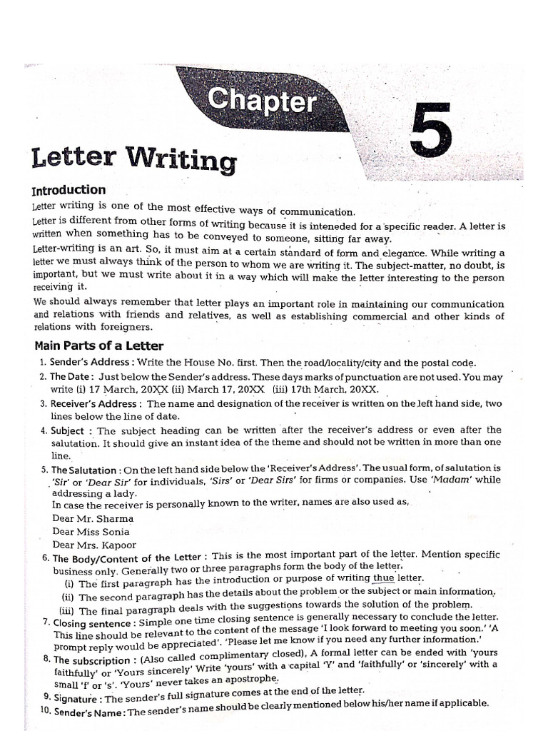 Class-Xii English Core Letter Writing | PDF