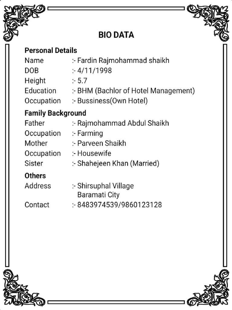Biodata 3 | PDF