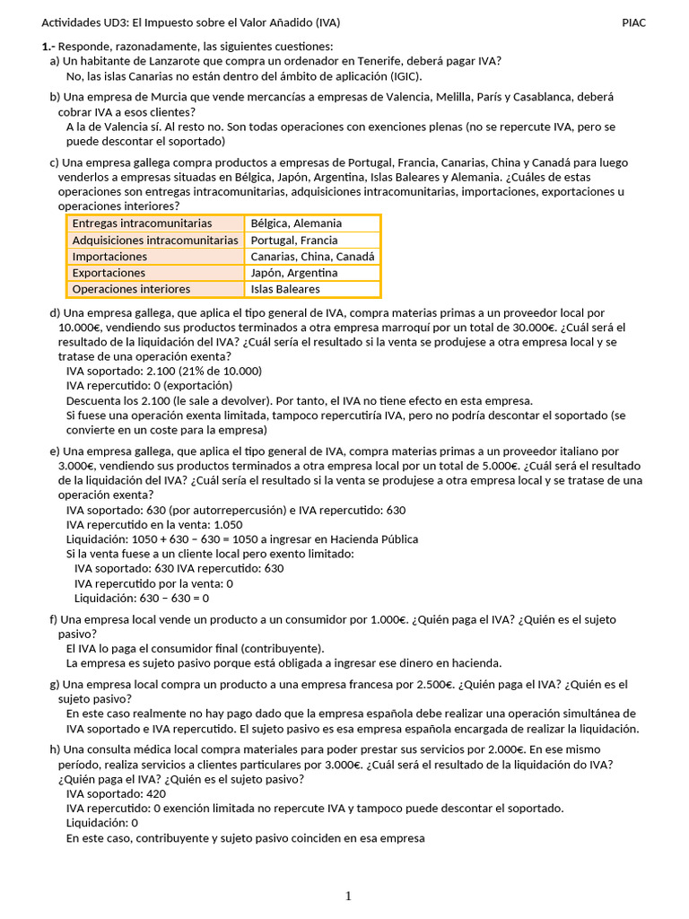 PIAC Act UD03 | PDF | Impuesto al valor agregado | Factura