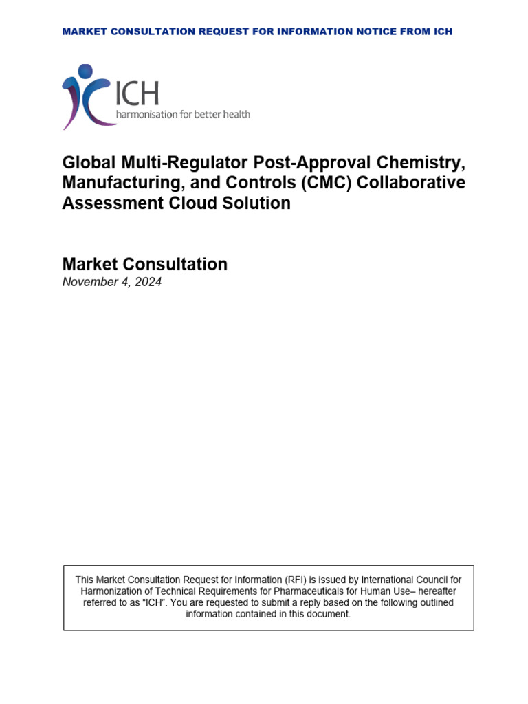 ICH Global Post-Approval CMC Cloud Solution RFI | PDF | Governance | Computer Security