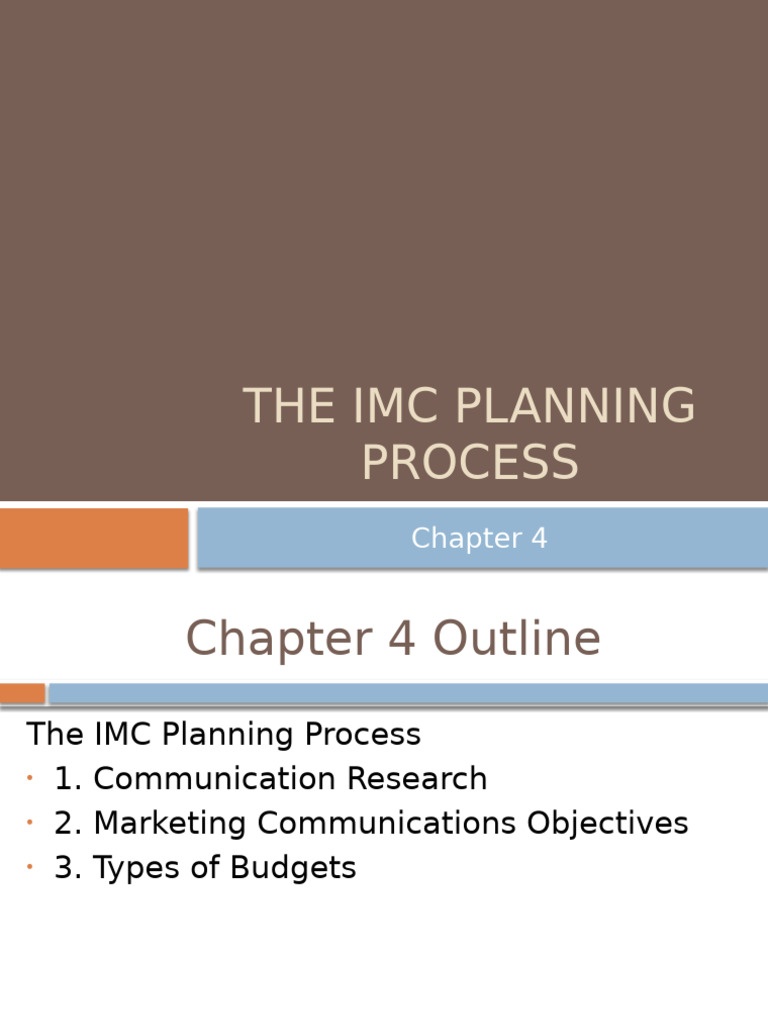 Chapter 4 The IMC Planning Process E | PDF | Market Segmentation ...