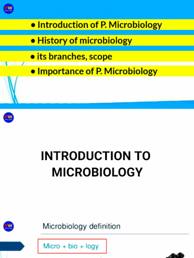 Pharmaceutical Microbiology Introduction Unit-1 ( B Pharmacy 3rd sem ...