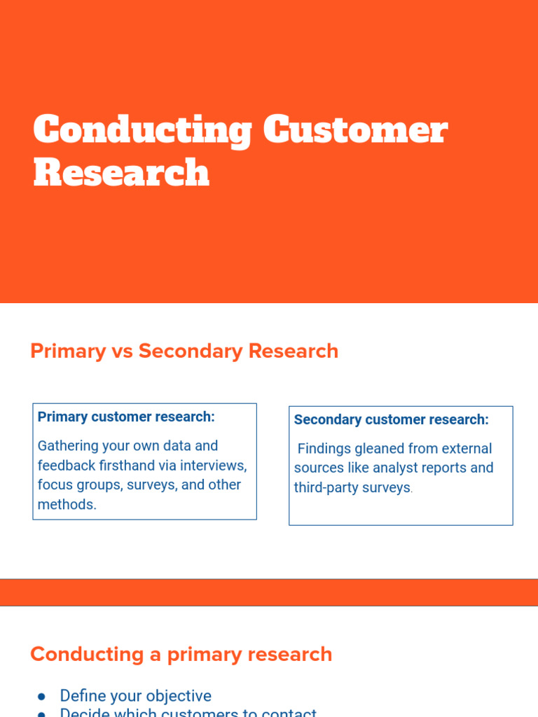 Conducting Customer Research | PDF