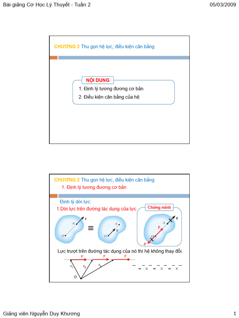 Co Ly Thuyet Nguyen Duy Khuong Chuong 2. Thu Gon He Luc, Dieu Kien Can Bang p1 [Cuuduongthancong ...