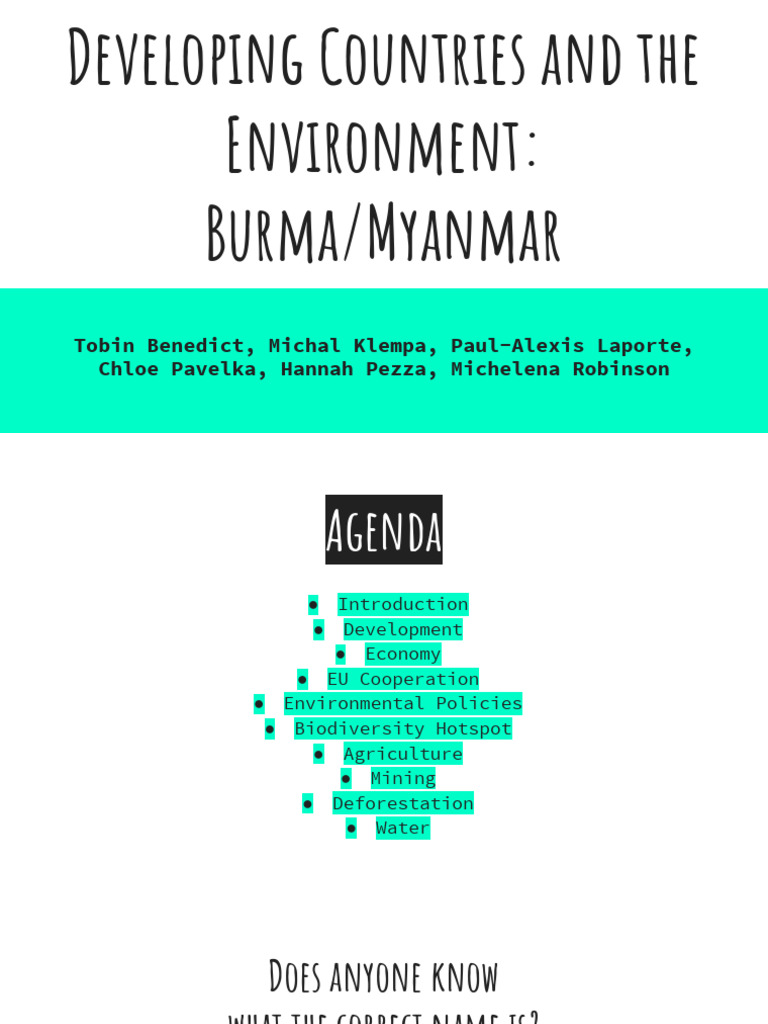 Burma-and-the-Environment | PDF | Sustainability | Myanmar