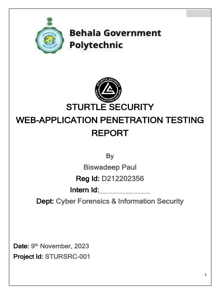 5th Sem Biswadeep Internship Report | PDF | Password | Information ...