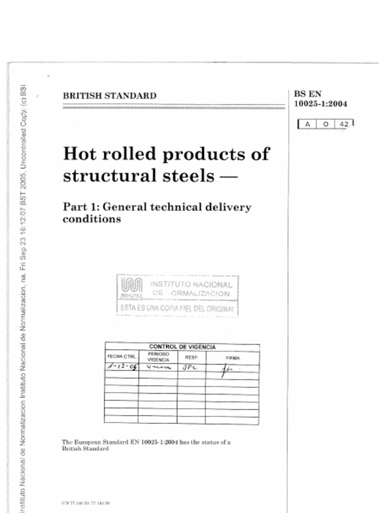 EN 10025-1-2004 | PDF