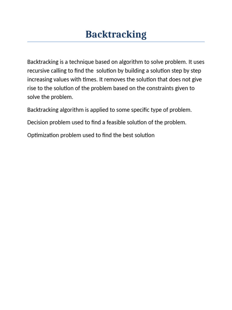 Backtracking | PDF
