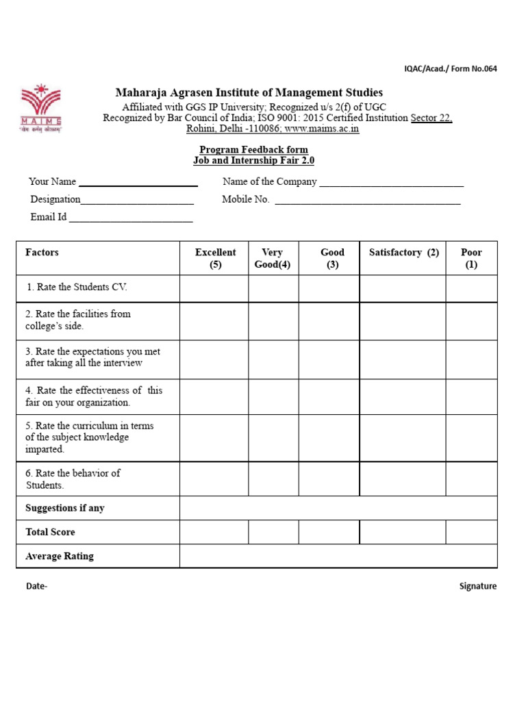 064 Program Feedback by Employer | PDF
