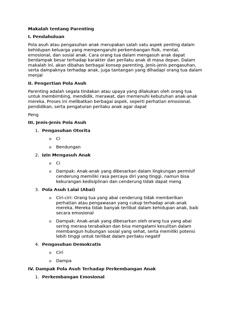 Makalah Tentang Parenting | PDF
