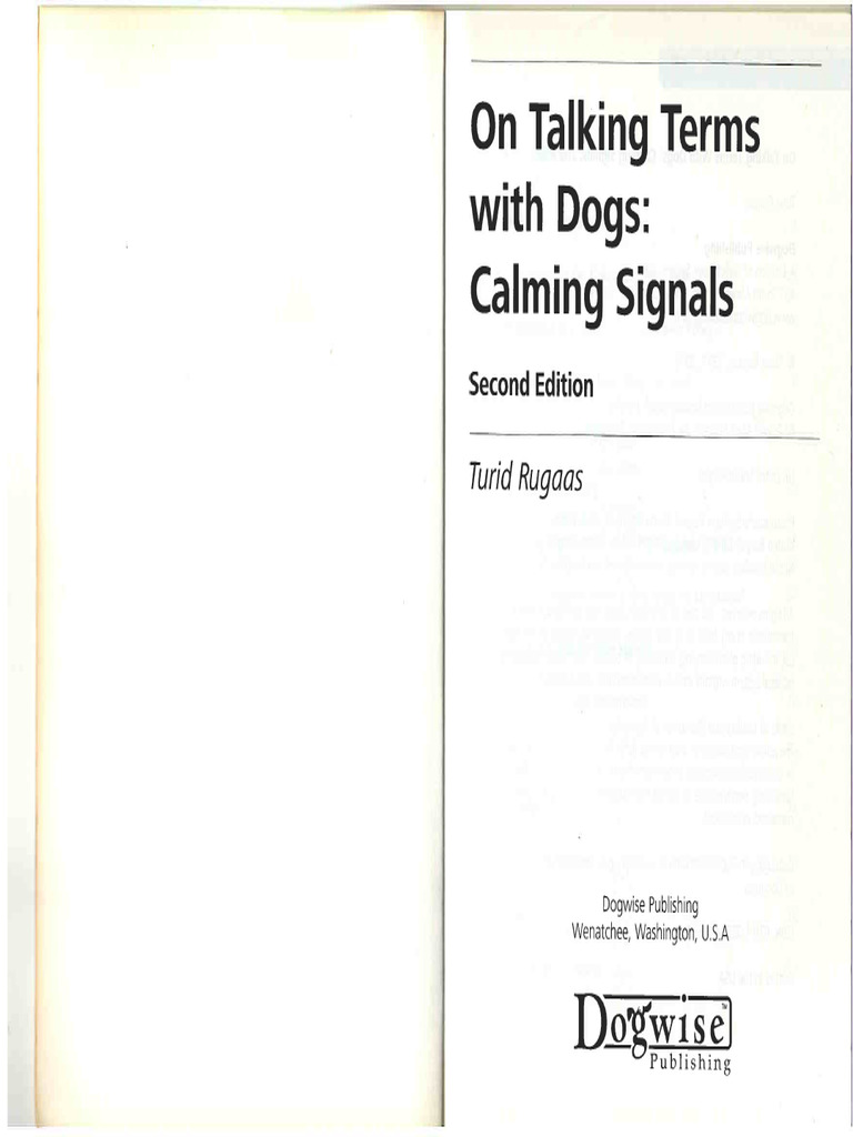 Rugaas, Turid - On Talking Terms With Dogs - Pré Textuais | PDF