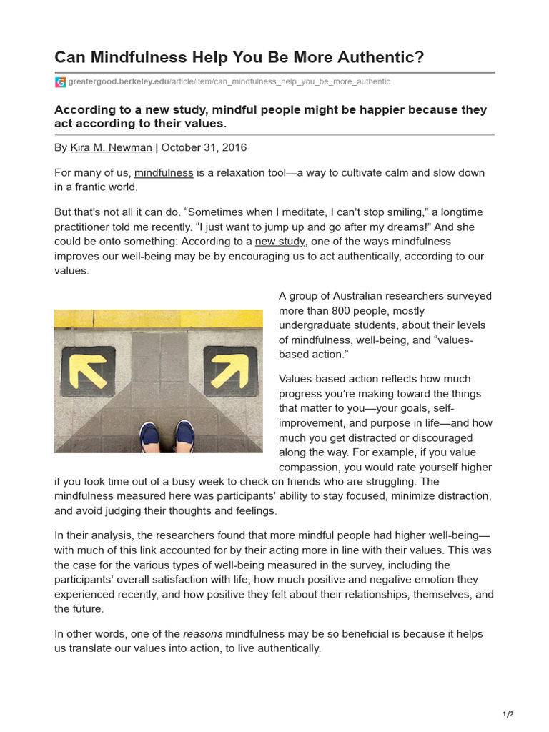 Can Mindfulness Help You Be More Authentic | PDF | Mindfulness | Well Being