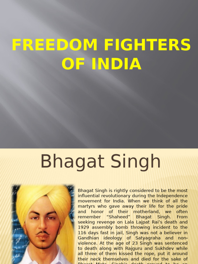 On Freedom Fighters.8348325.Powerpoint | PDF | Mahatma Gandhi | Indian ...