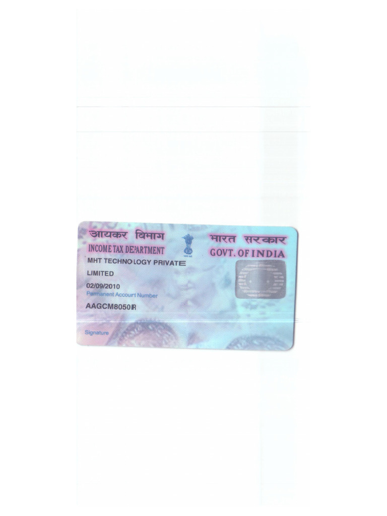 Pan Card - MHT | PDF