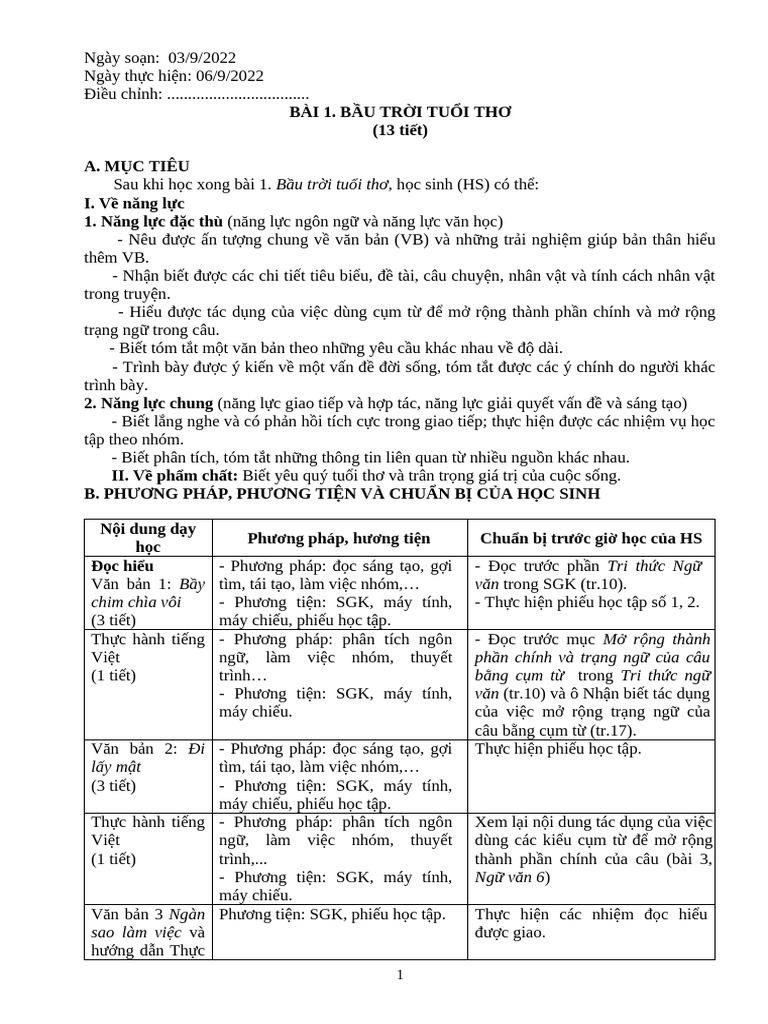 Ngu Van 7 KNTT Bai 1 Bay Chim Chia Voi | PDF