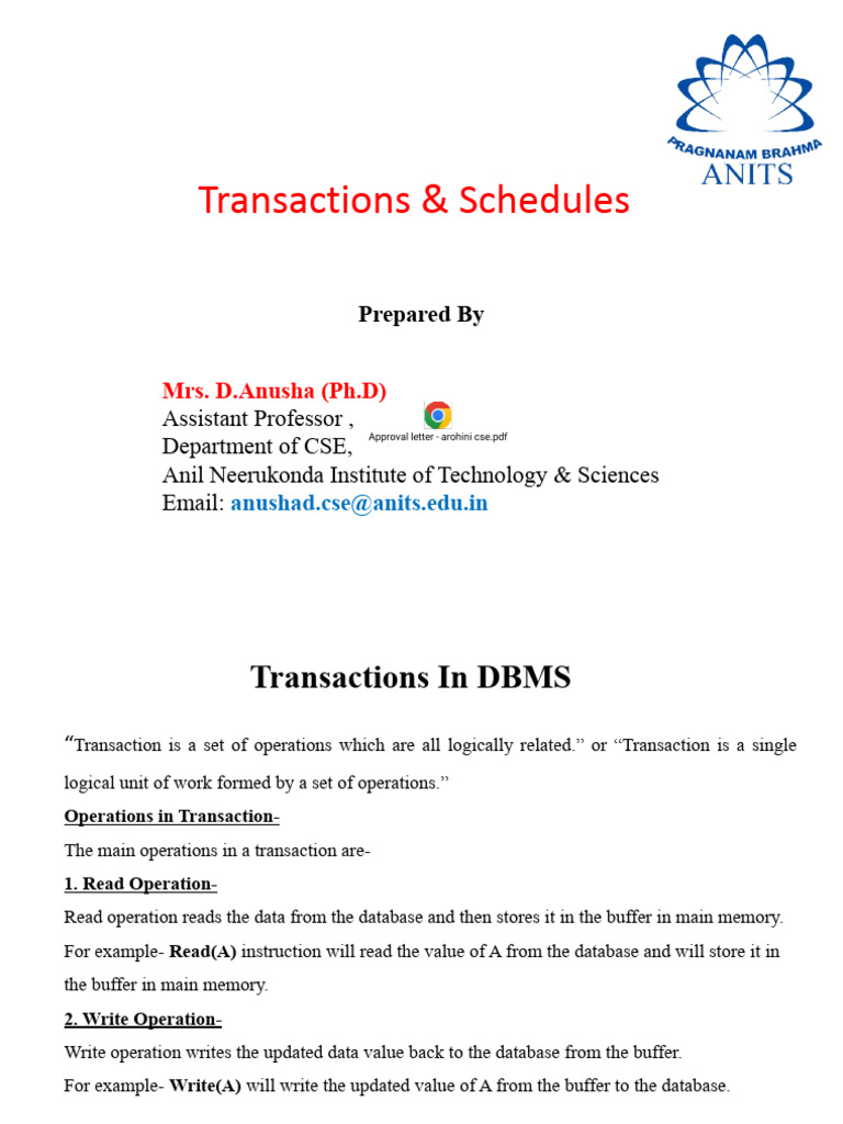 Transactions and Schedules | PDF | Database Transaction | Acid
