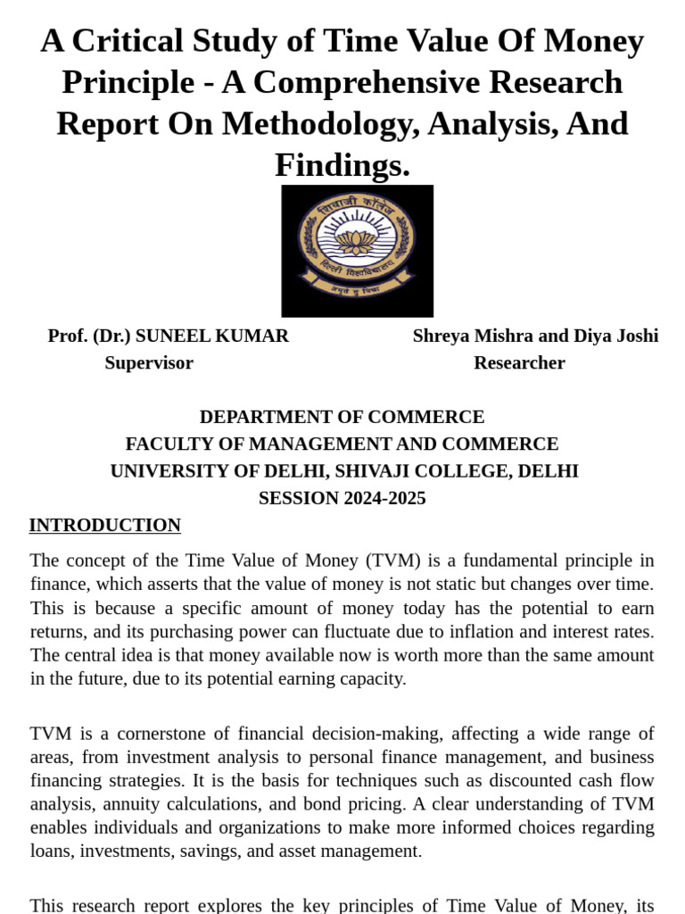 Time Value for Money | PDF | Net Present Value | Internal Rate Of Return