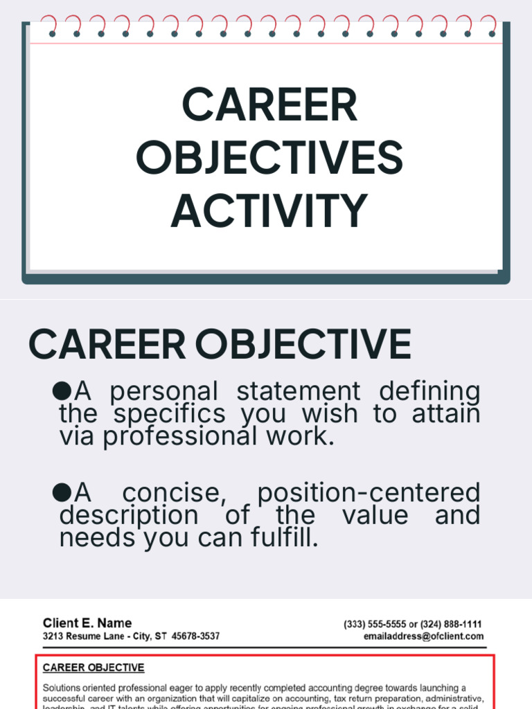 Career Objectives | PDF