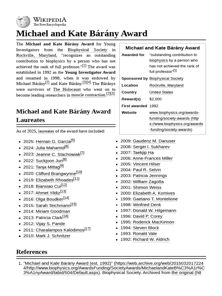 Michael and Kate Bárány Award | PDF