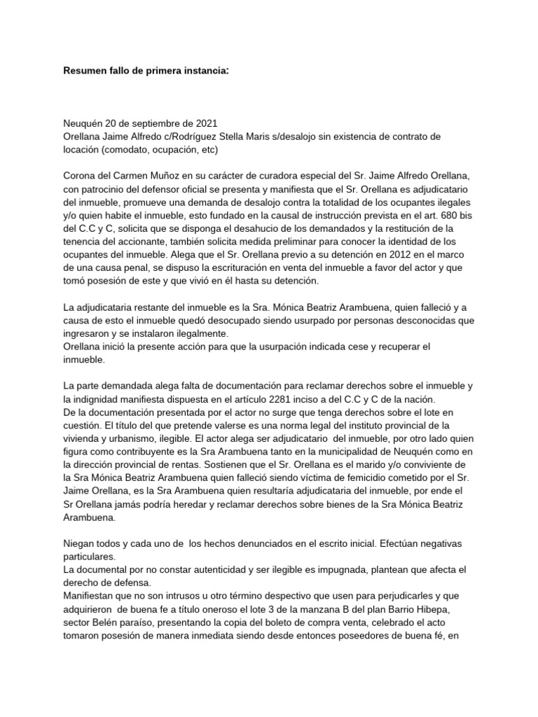 Gdyd Resumen Fallos y Conclusión | PDF | Sentencia (ley) | Apelación