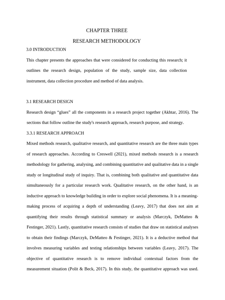 CHAPTER 3 sample 3 | PDF | Quantitative Research | Methodology