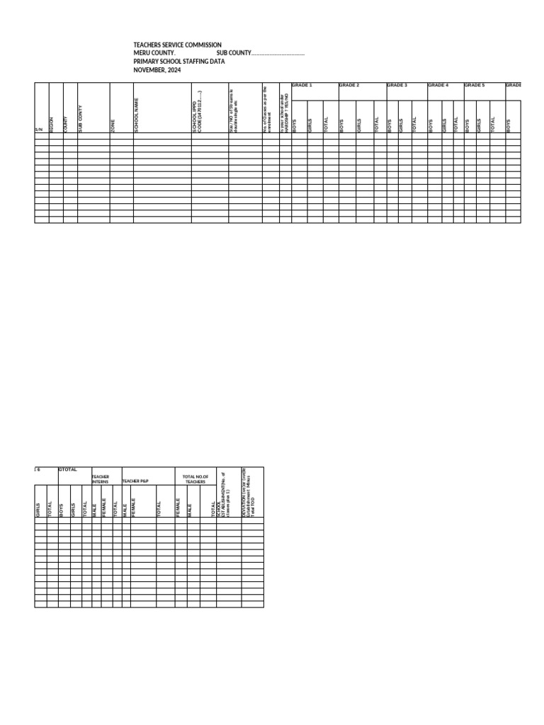 Tigania Central - Staffing Position Template-November 2024 | PDF | Learning