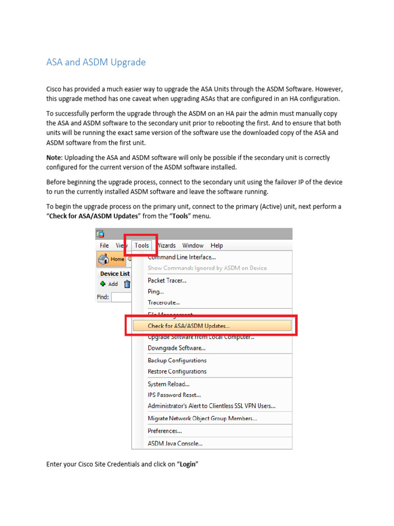 87792-ASA and ASDM Upgrade Using ASDM | PDF | Operating System Families | Computer Engineering