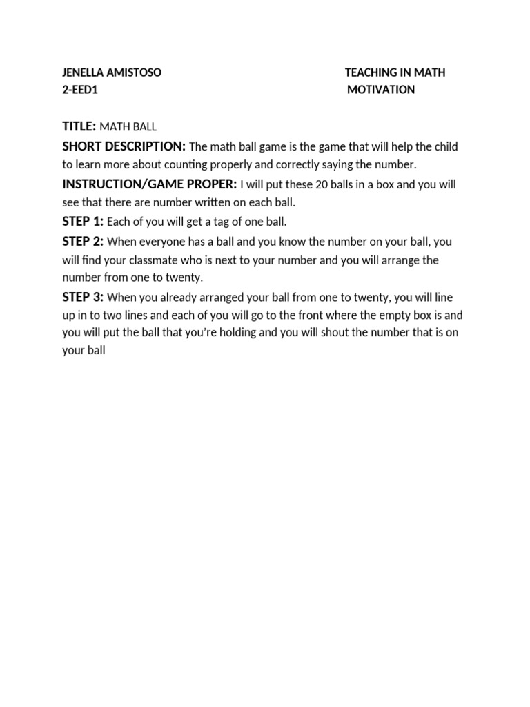 Motivation in Math | PDF