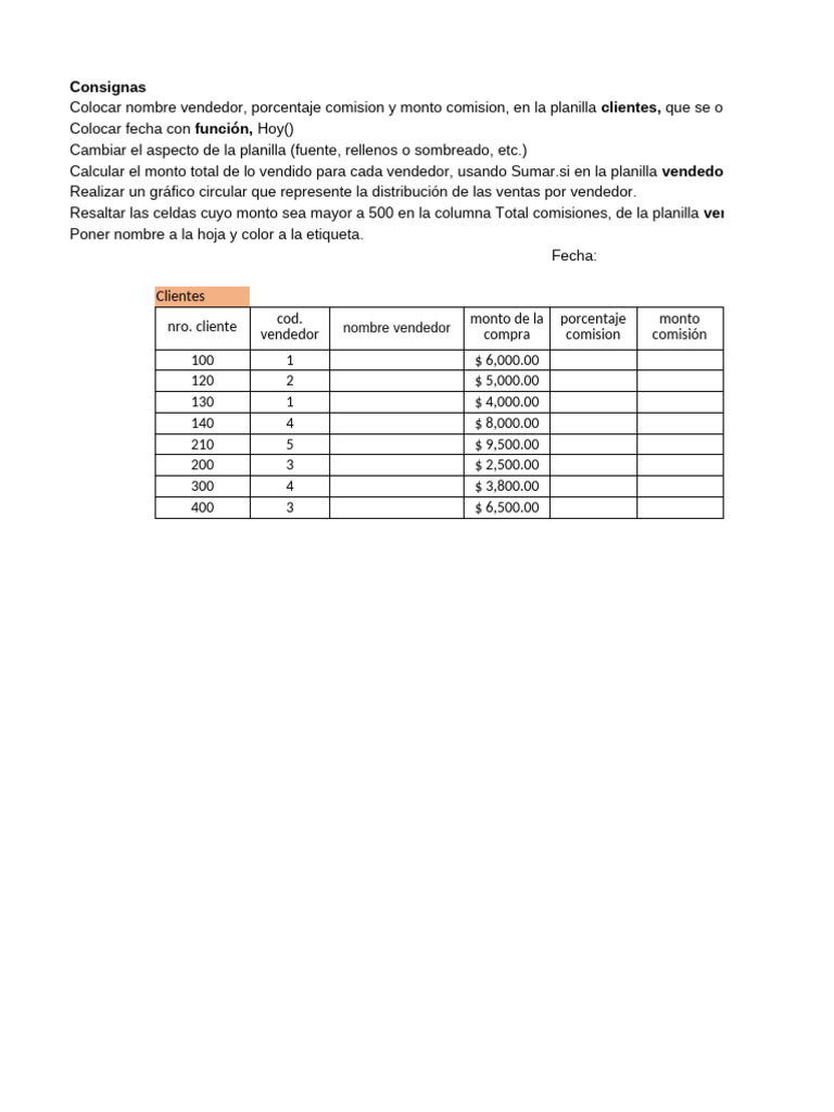 Ejercicio 6 - Excel(1) | PDF