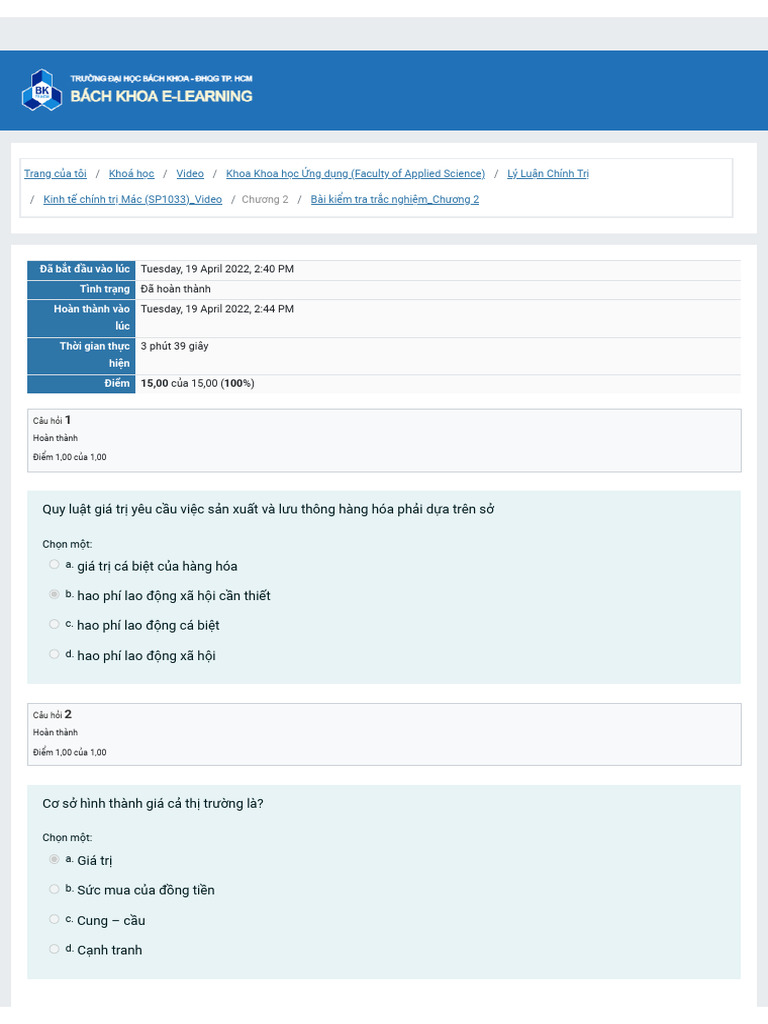 CDTC-BÀI KIỂM TRA TRẮC NGHIỆM CHƯƠNG 2 | PDF