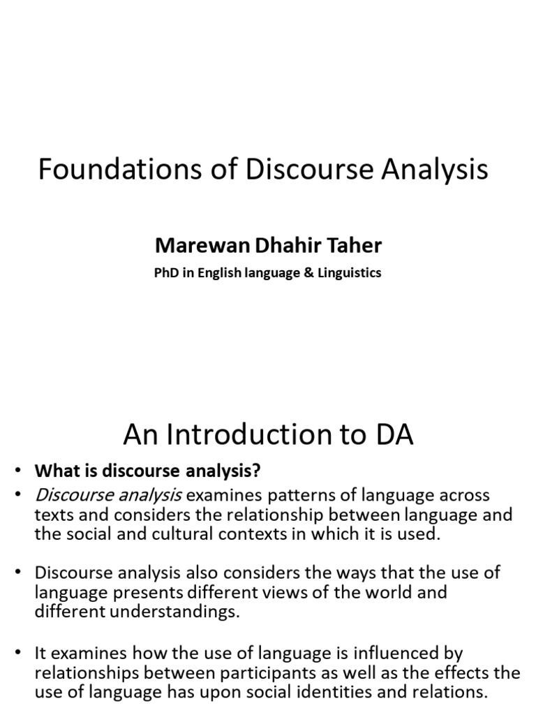 Foundations of Discourse Analysis_2025b5f16aa0edb5a1b5e2f5229c34b0 | PDF | Linguistics | Discourse
