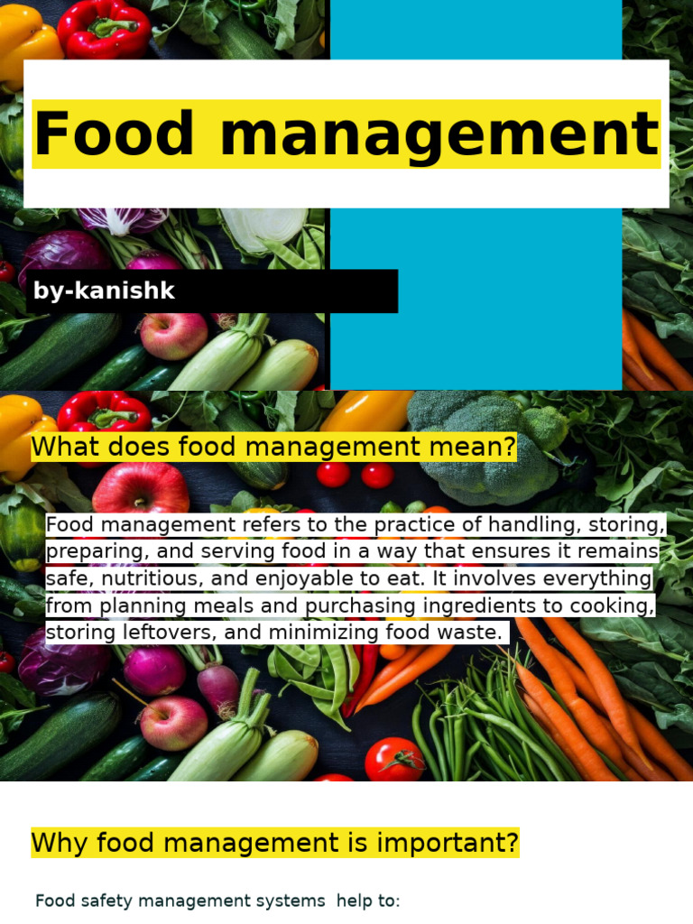 Understanding Food Management Practices | PDF