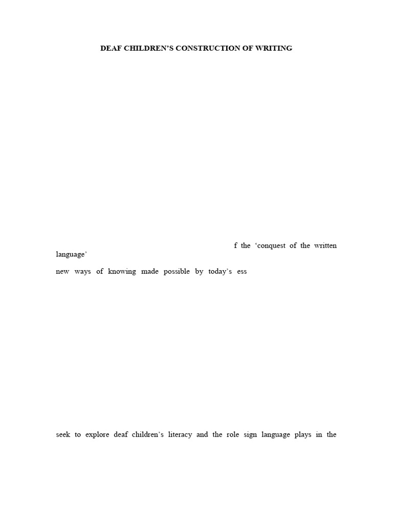 Deaf Children's Writing Development Insights | PDF | Linguistics | Literacy