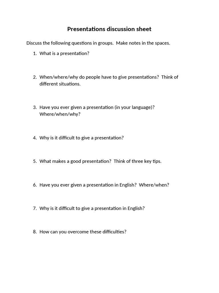 Presentation Skills Workshop | PDF