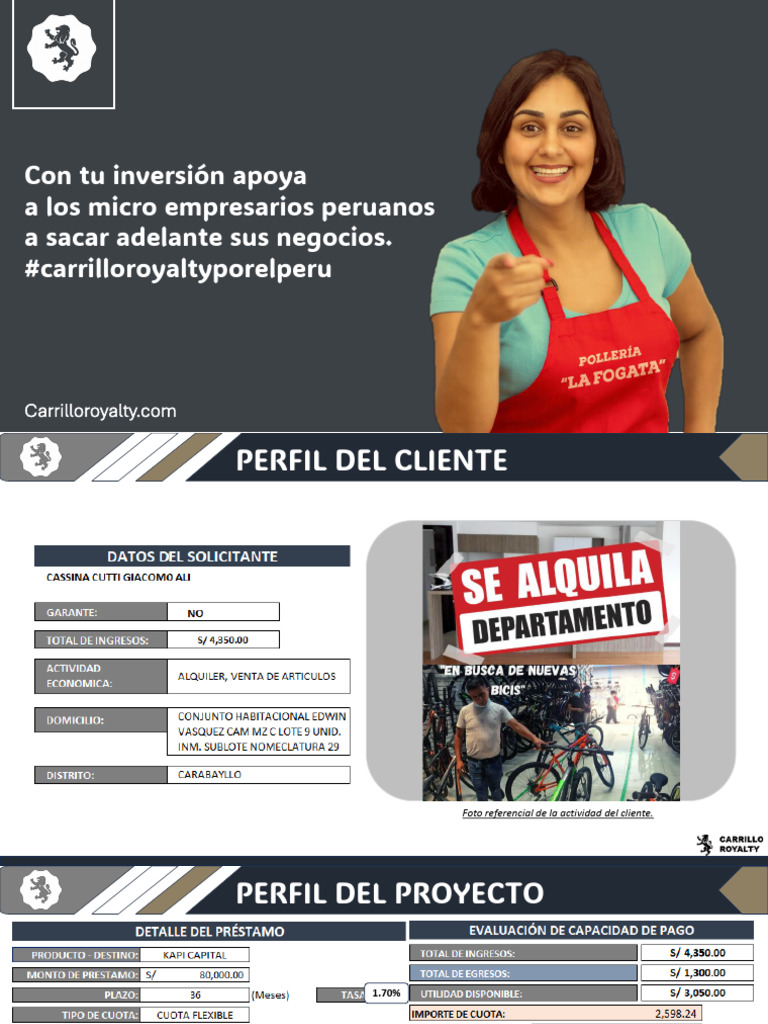 Presentación de Perfil - 000 - CASSINA CUTTI GIACOMO ALI | PDF | Economias