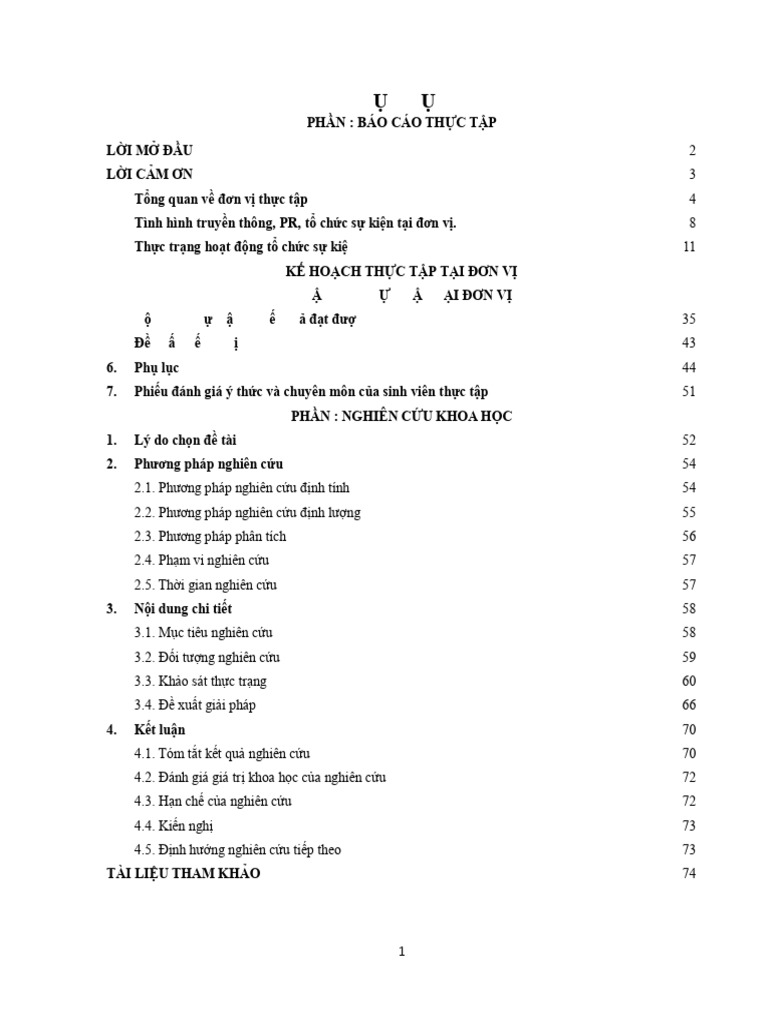 báo cáo thực tập tổ chức sự kiện | PDF