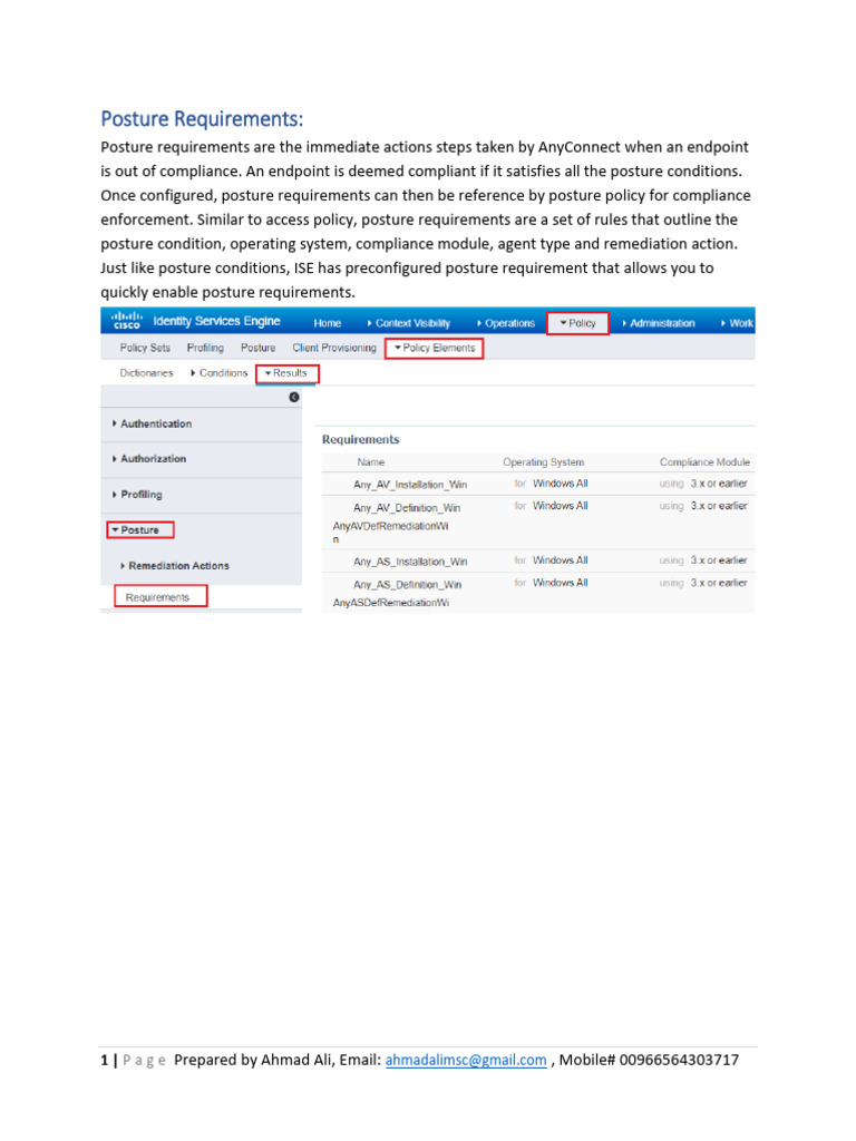 Understanding Posture Requirements in AnyConnect | PDF