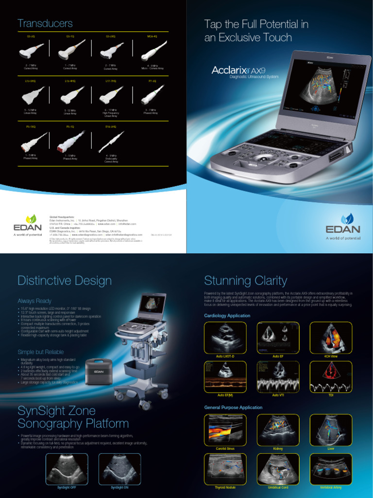 Edan Acclarix AX9 Ultrasound Overview | PDF | Medical Ultrasound | Imaging