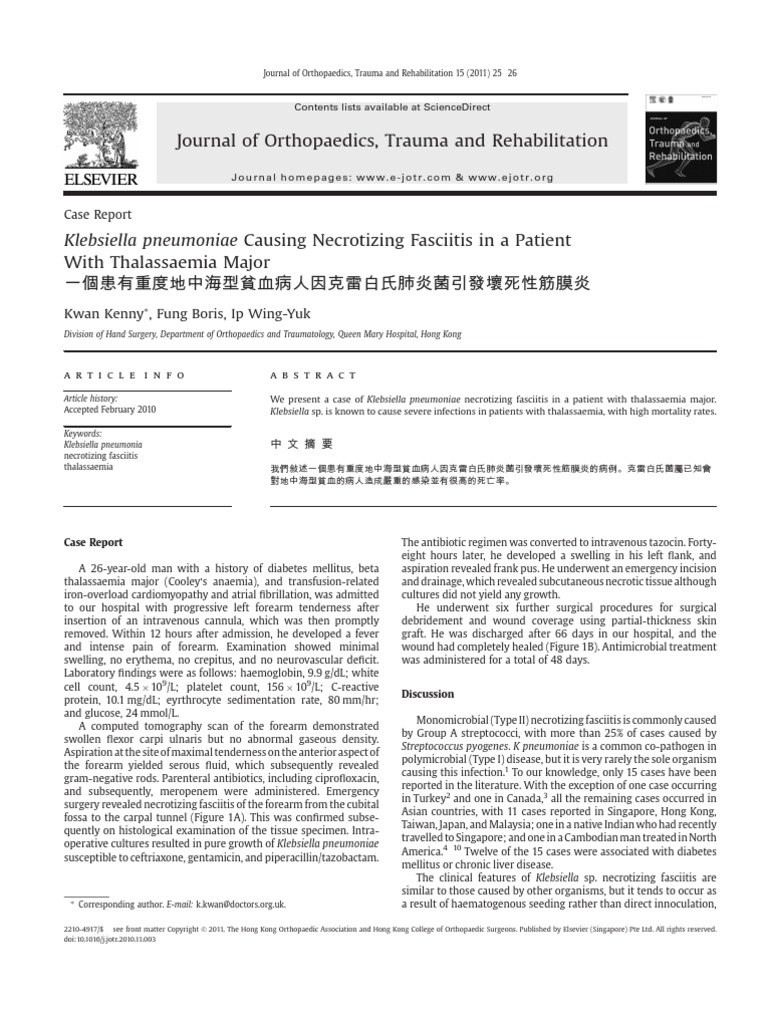 Journal of Orthopaedics, Trauma and Rehabilitation: Case Report | PDF ...