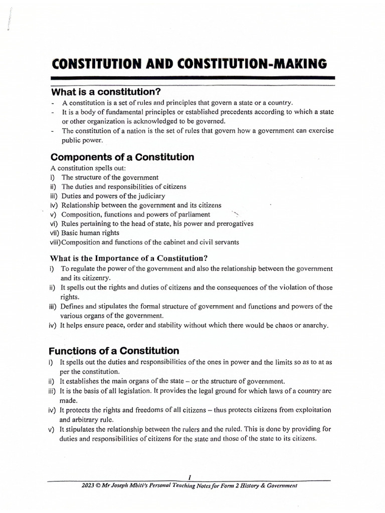 CONSTITUTION AND CONSTITUTION MAKING | PDF