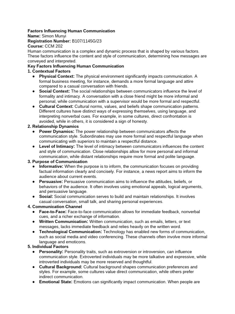 CCM 202 Assignment | PDF | Communication | Extraversion And Introversion