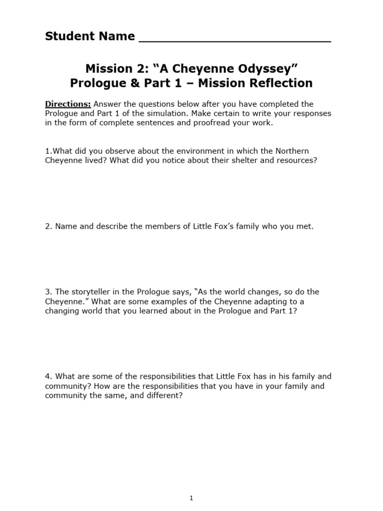 A Cheyenne Odyssey - Student Activities | PDF | Battle Of The Little ...