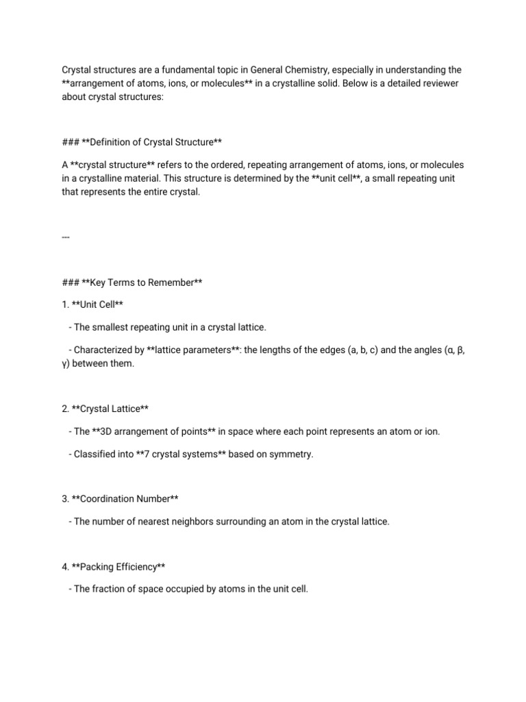 GenChem Crystal Structure | PDF | Crystal Structure | Crystal