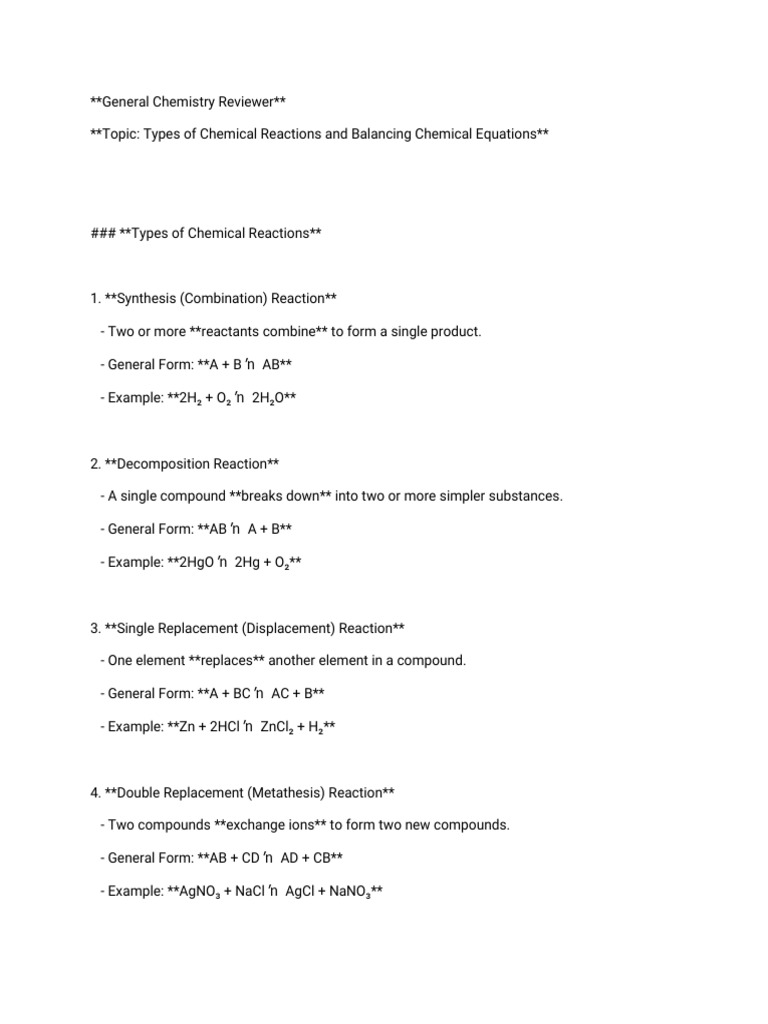 GenChem Balancing | PDF | Chemical Reactions | Chemistry