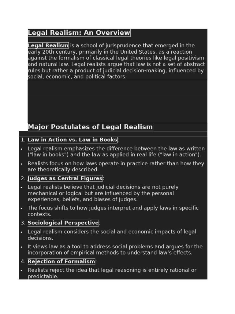 Legal Realism realist school | PDF | Jurisprudence | Philosophical Realism