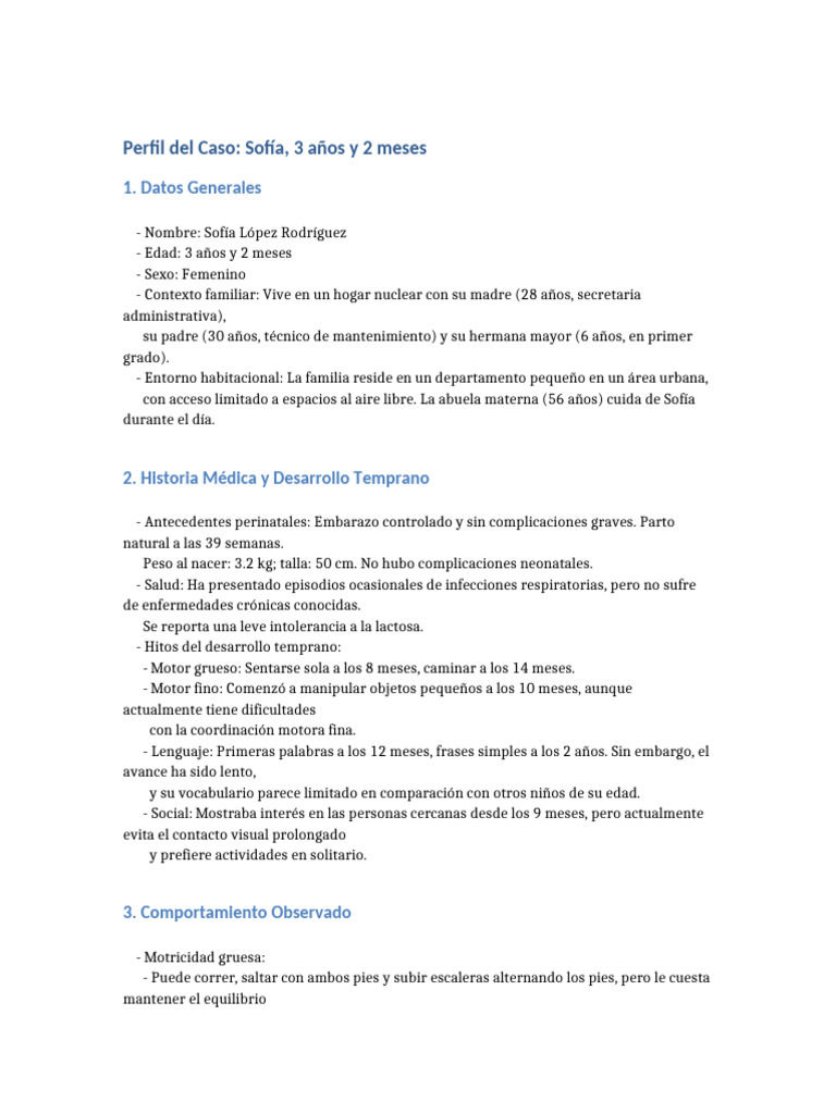 Perfil_Caso_Sofia | PDF