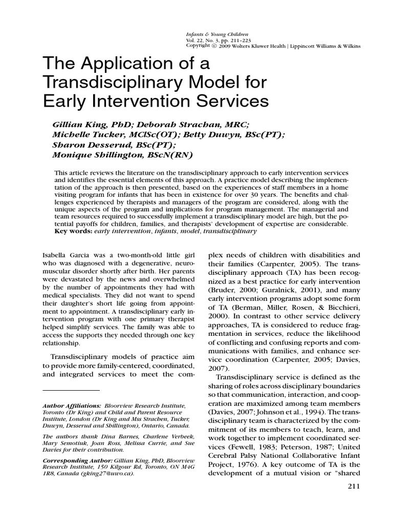 the_application_of_a_transdisciplinary_model_for.6 | PDF | Behavioural Sciences