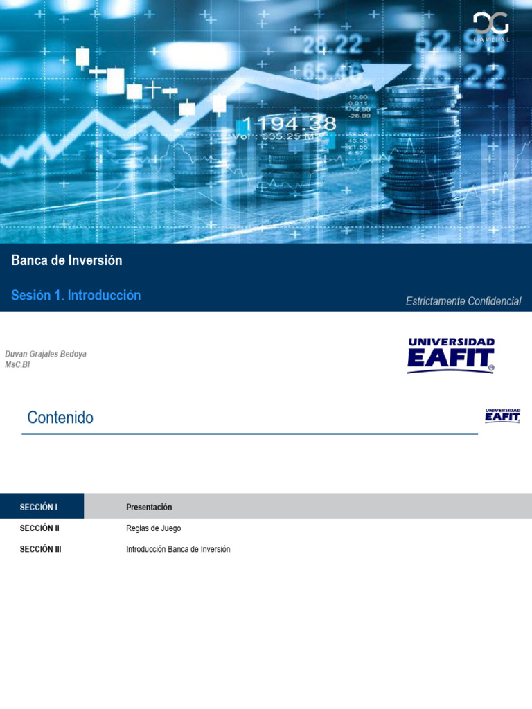 Sesion 1 - Banca de Inversión - MAF EAFIT MDE | PDF | Bancos | Banca de inversión