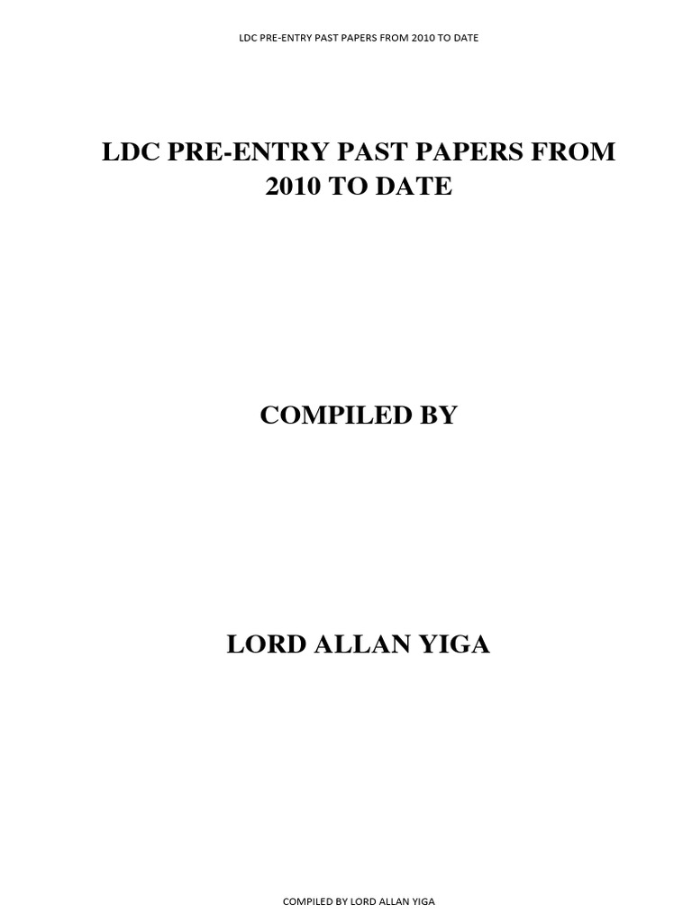 LDC PRE ENTRY PAST PAPERS PDF | PDF | Lawsuit | Evidence (Law)